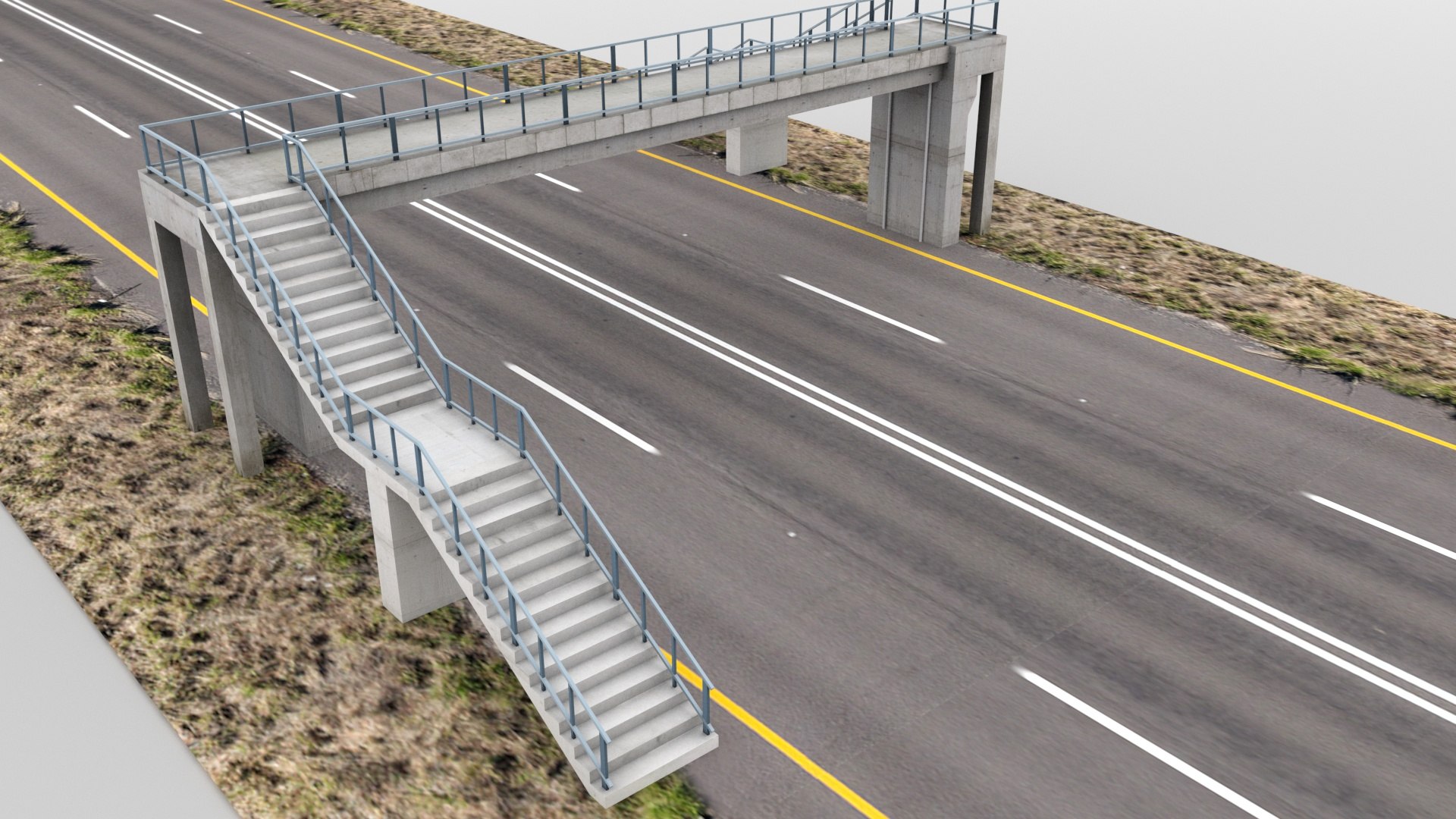Footbridge - Concrete 3D Model - TurboSquid 1915953