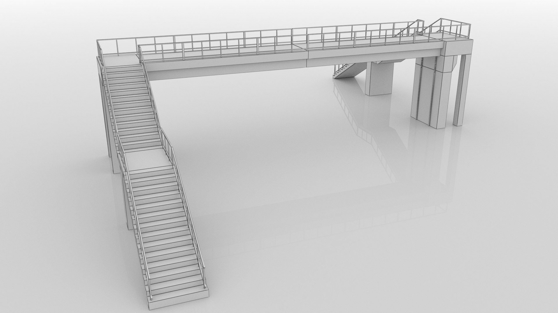 Footbridge - Concrete 3D Model - TurboSquid 1915953