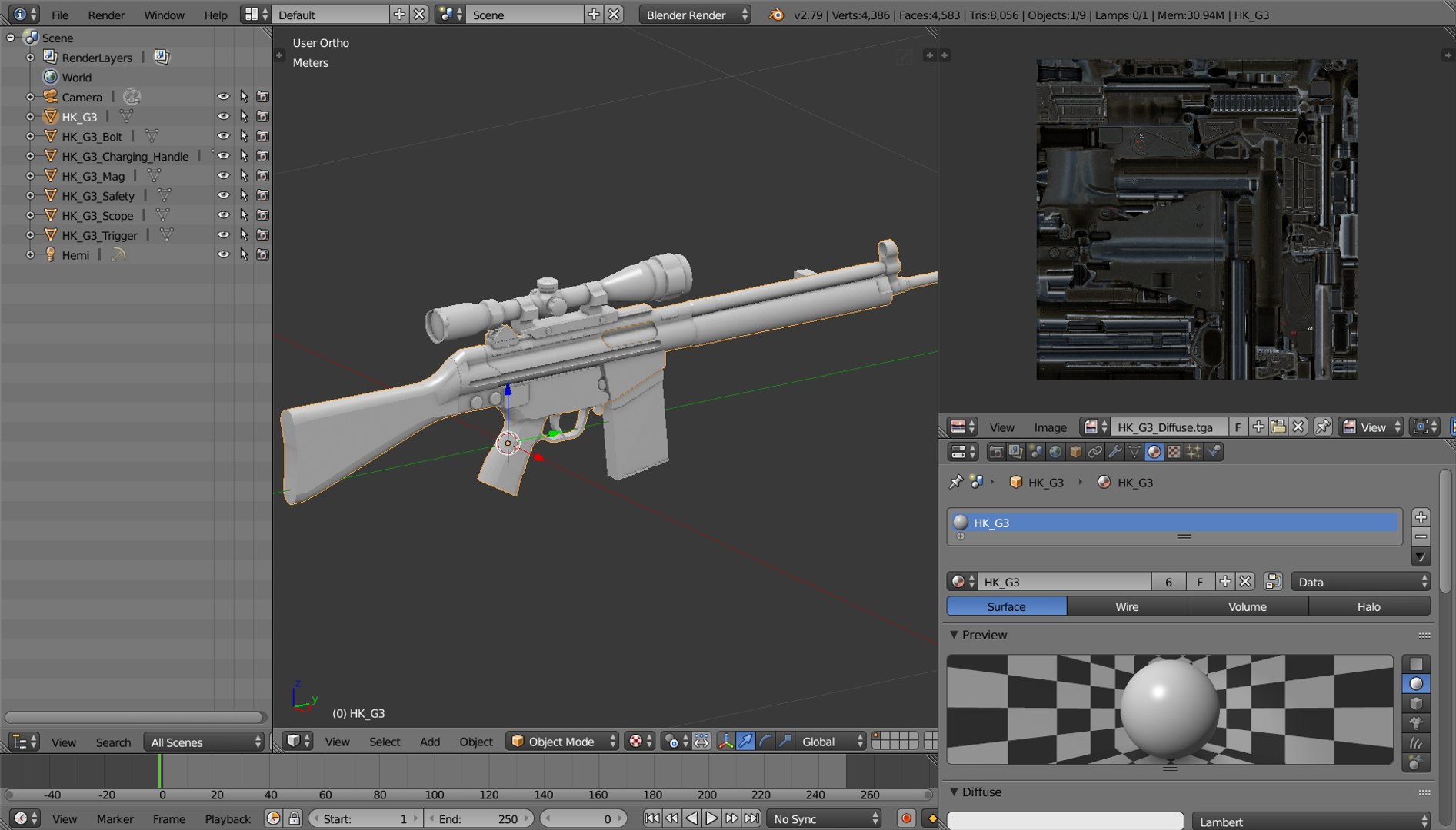 3D HK G3A1 - Mobile Ready Low Poly - TurboSquid 1804429