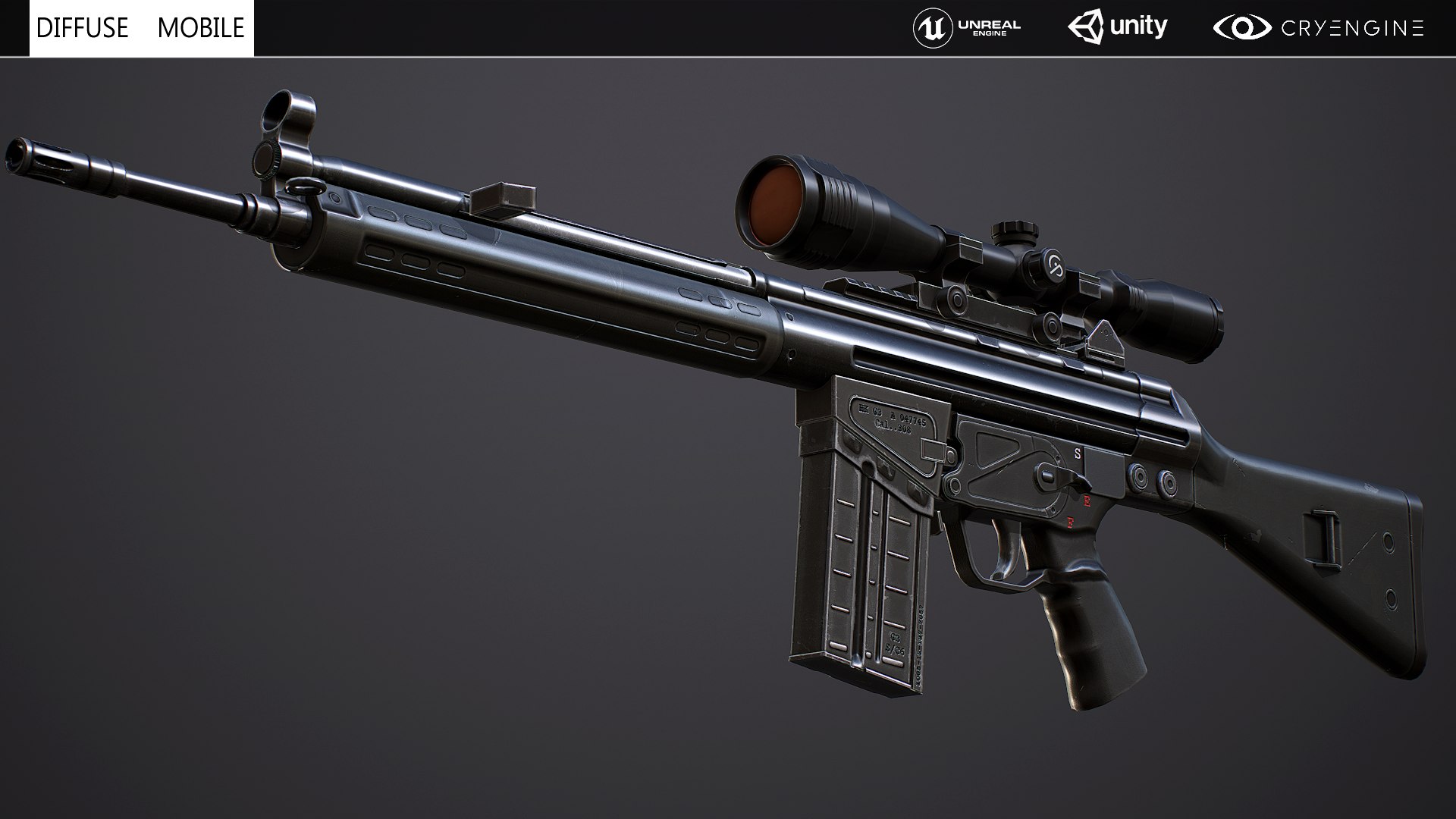 HK G3A1 - 移动就绪低聚3D模型 - TurboSquid 1804429