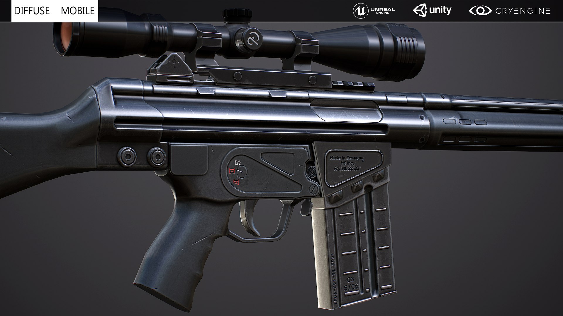 3D HK G3A1 - Mobile Ready Low Poly - TurboSquid 1804429