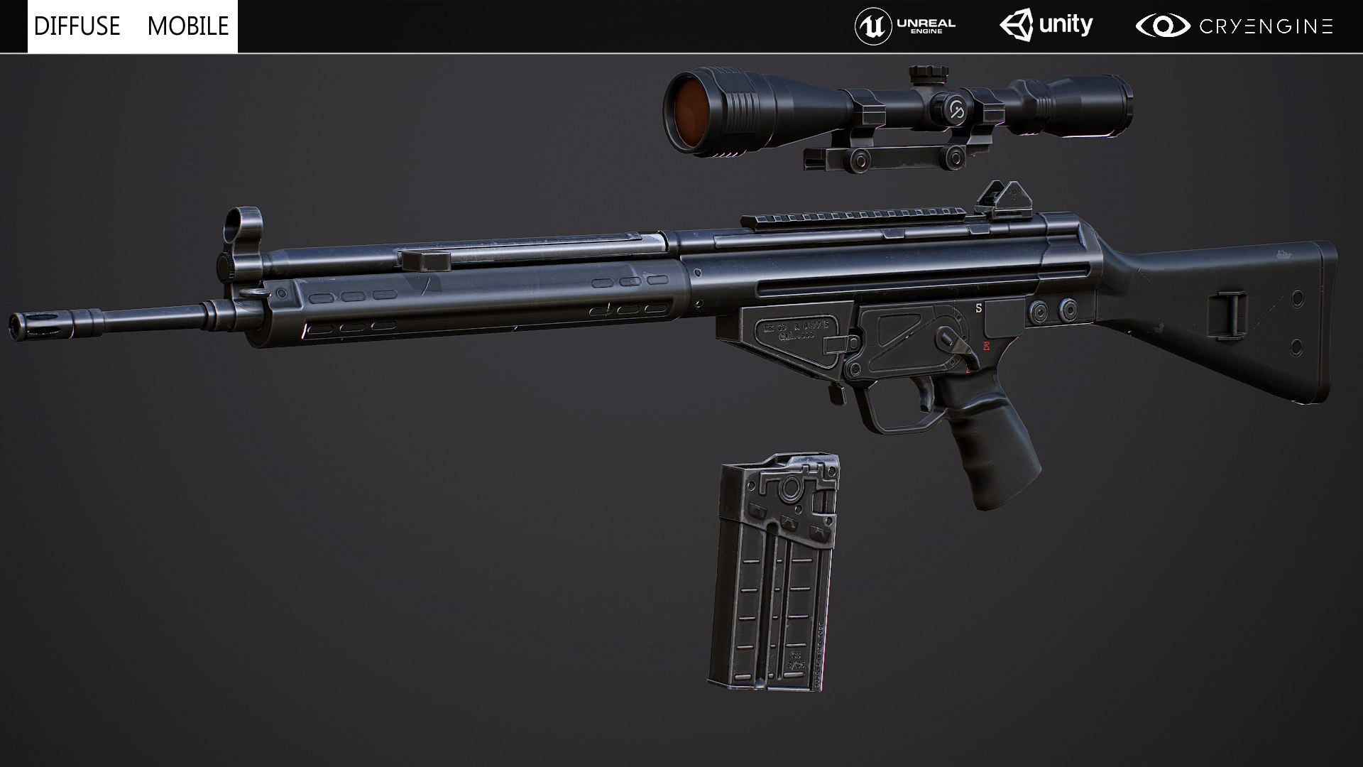 3D HK G3A1 - Mobile Ready Low Poly - TurboSquid 1804429