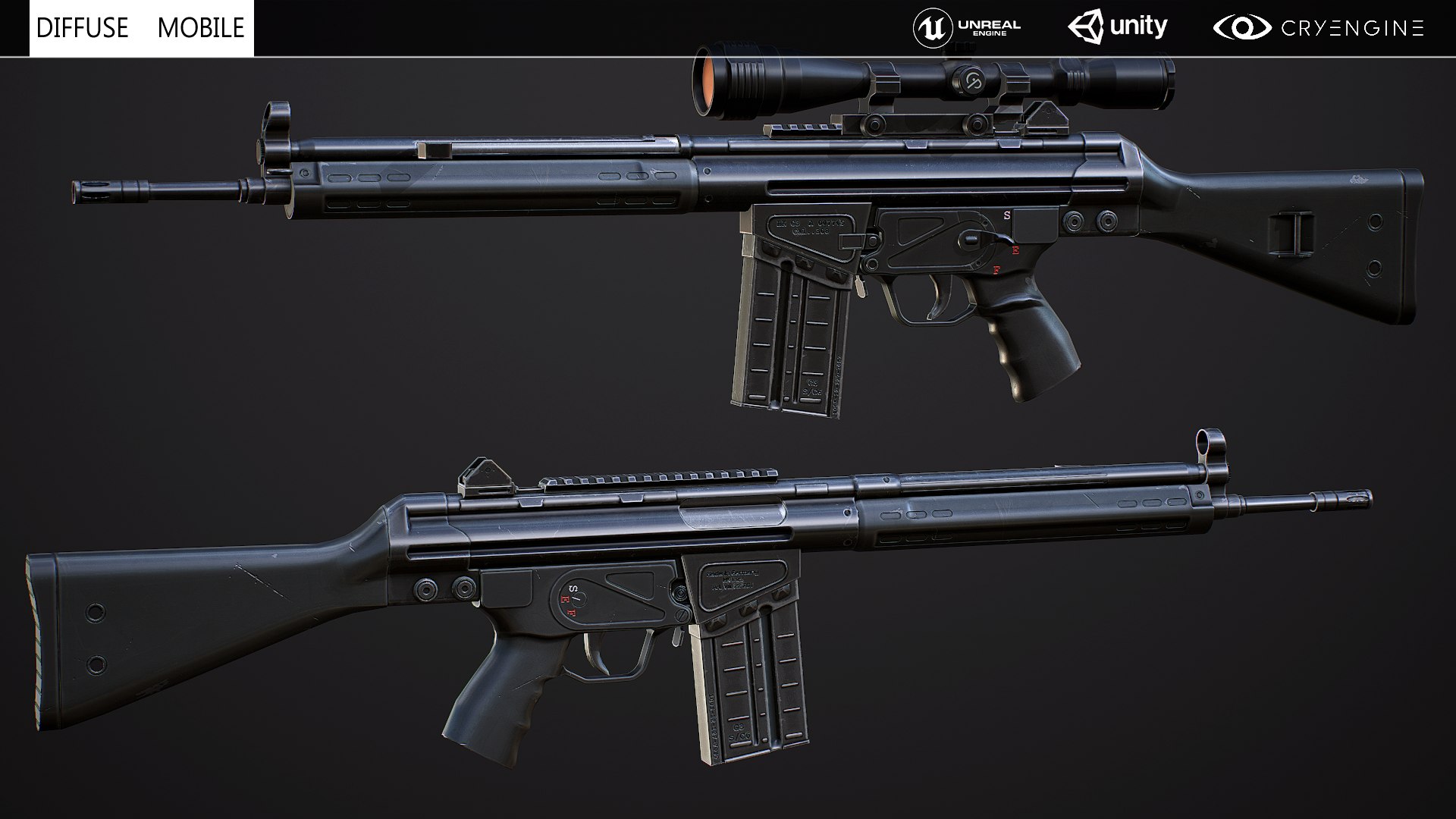 3D HK G3A1 - Mobile Ready Low Poly - TurboSquid 1804429