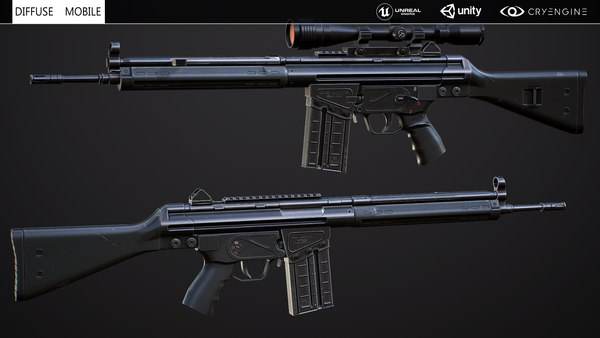 3D HK G3A1 - Mobile Ready Low Poly - TurboSquid 1804429