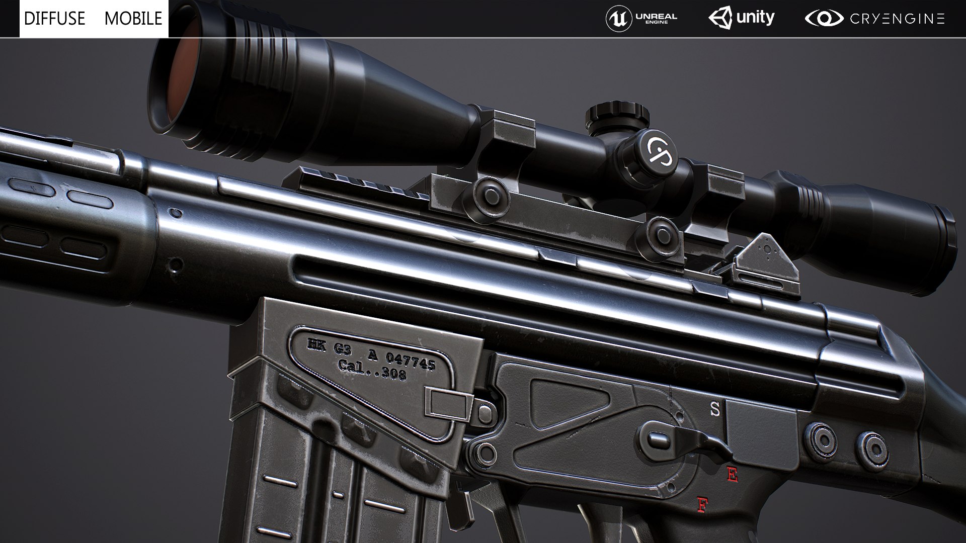 3D HK G3A1 - Mobile Ready Low Poly - TurboSquid 1804429