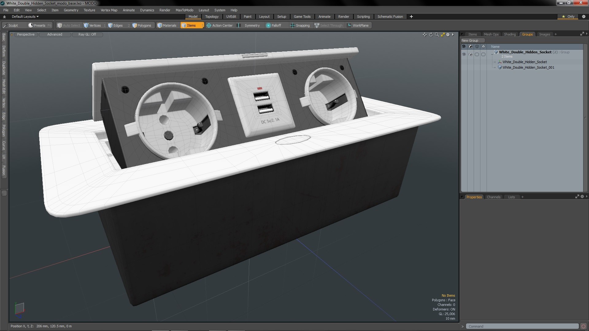 3D model White Double Hidden Socket - TurboSquid 2079654