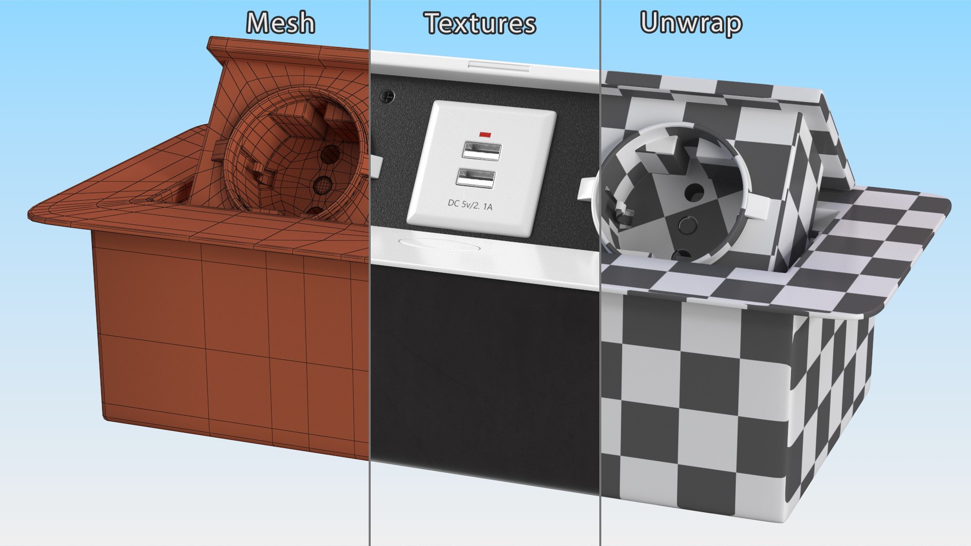 3D model White Double Hidden Socket - TurboSquid 2079654