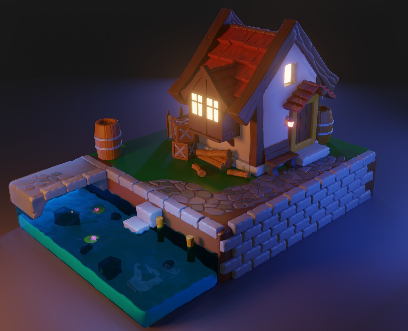 Cartoon house 3D model - TurboSquid 1538340
