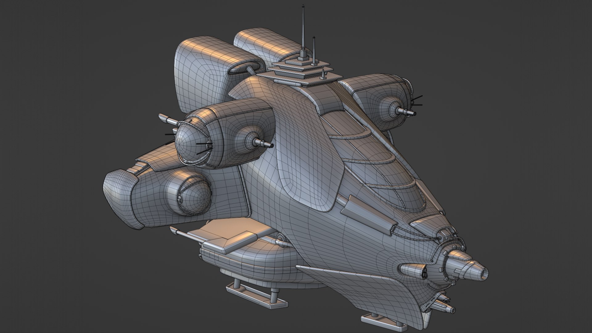 3D Model Lowpoly Sci-fi Spaceship - TurboSquid 2105121
