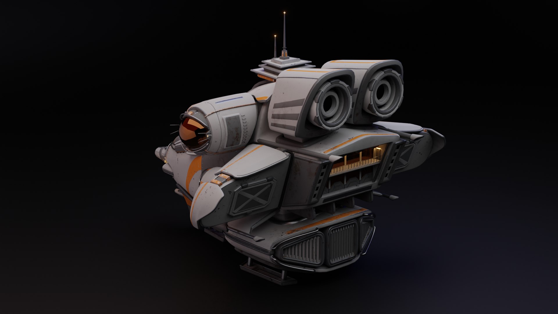 3D Model Lowpoly Sci-fi Spaceship - TurboSquid 2105121