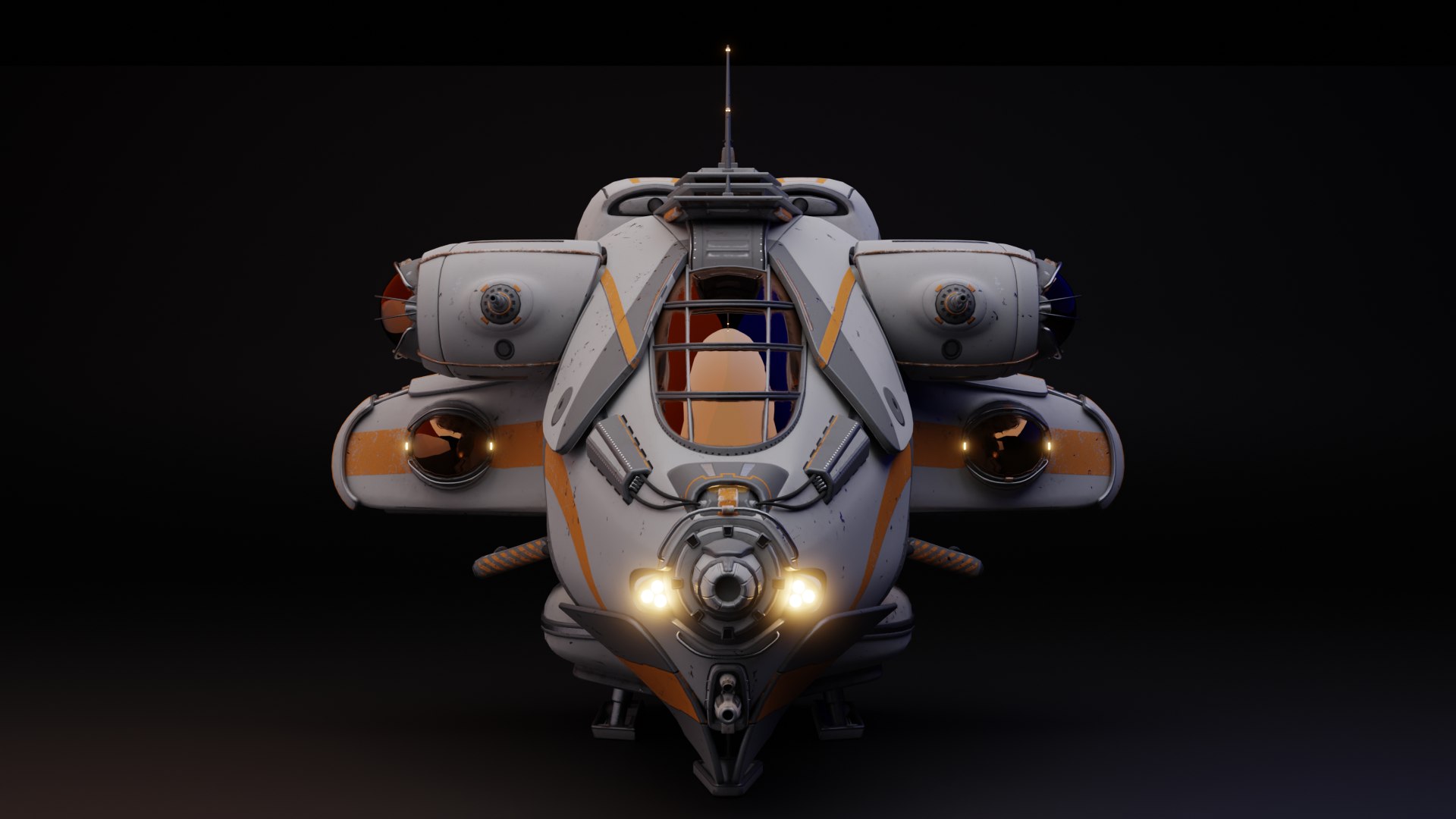 3D Model Lowpoly Sci-fi Spaceship - TurboSquid 2105121