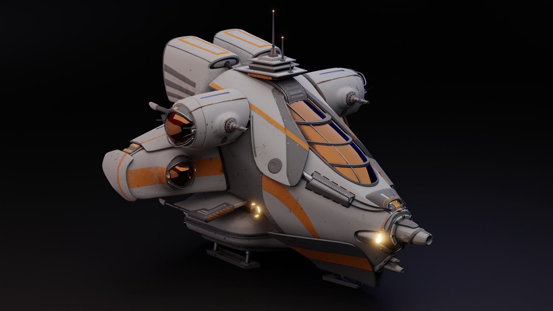 3D Model Lowpoly Sci-fi Spaceship - TurboSquid 2105121