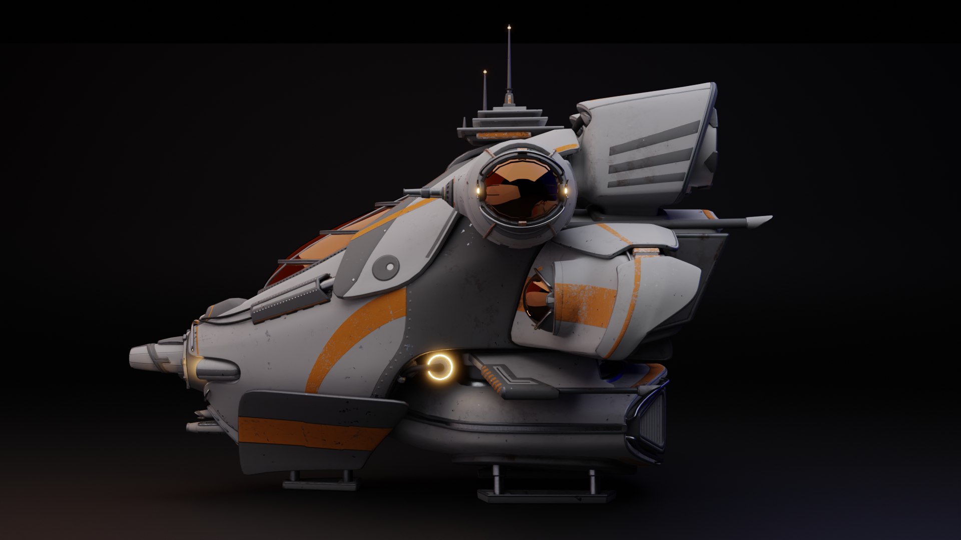 3D Model Lowpoly Sci-fi Spaceship - TurboSquid 2105121