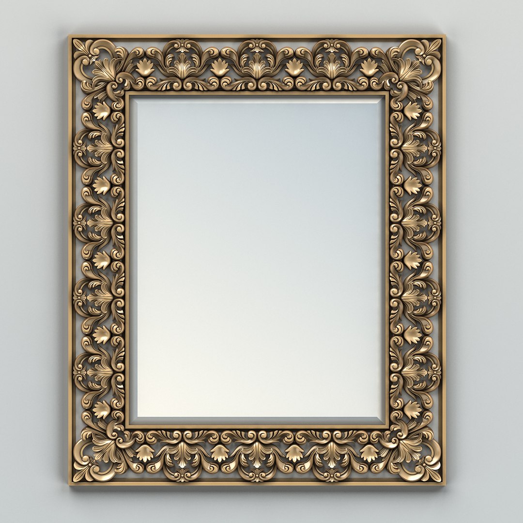 3d Carved Rectangle Mirror Frame