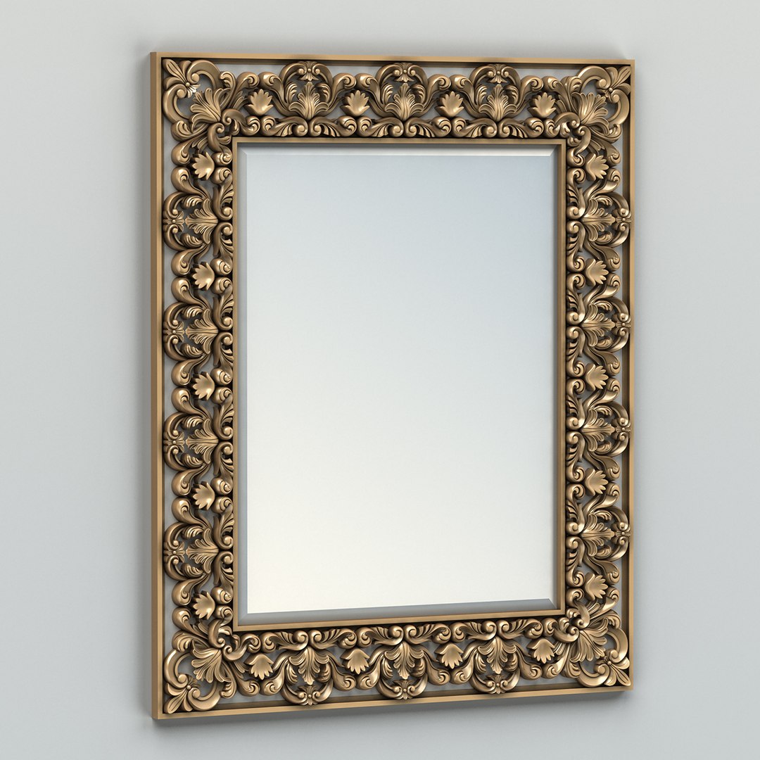 3d Carved Rectangle Mirror Frame