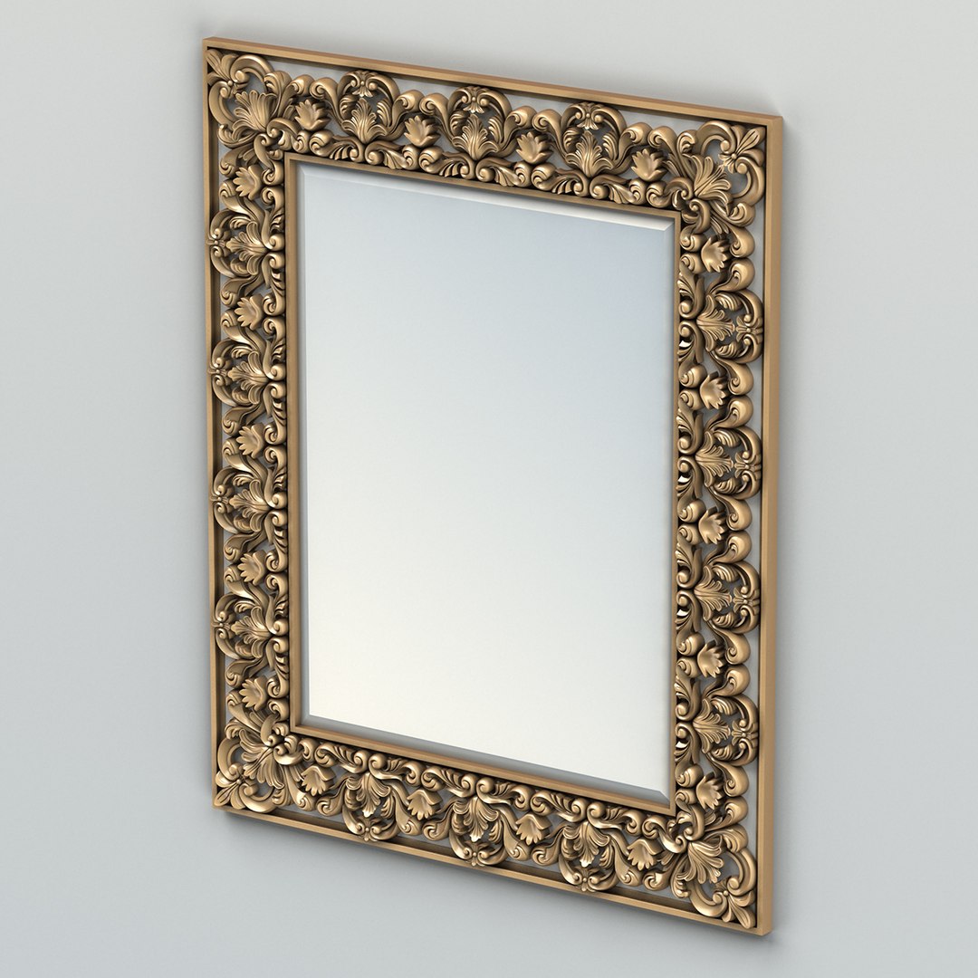 3d Carved Rectangle Mirror Frame