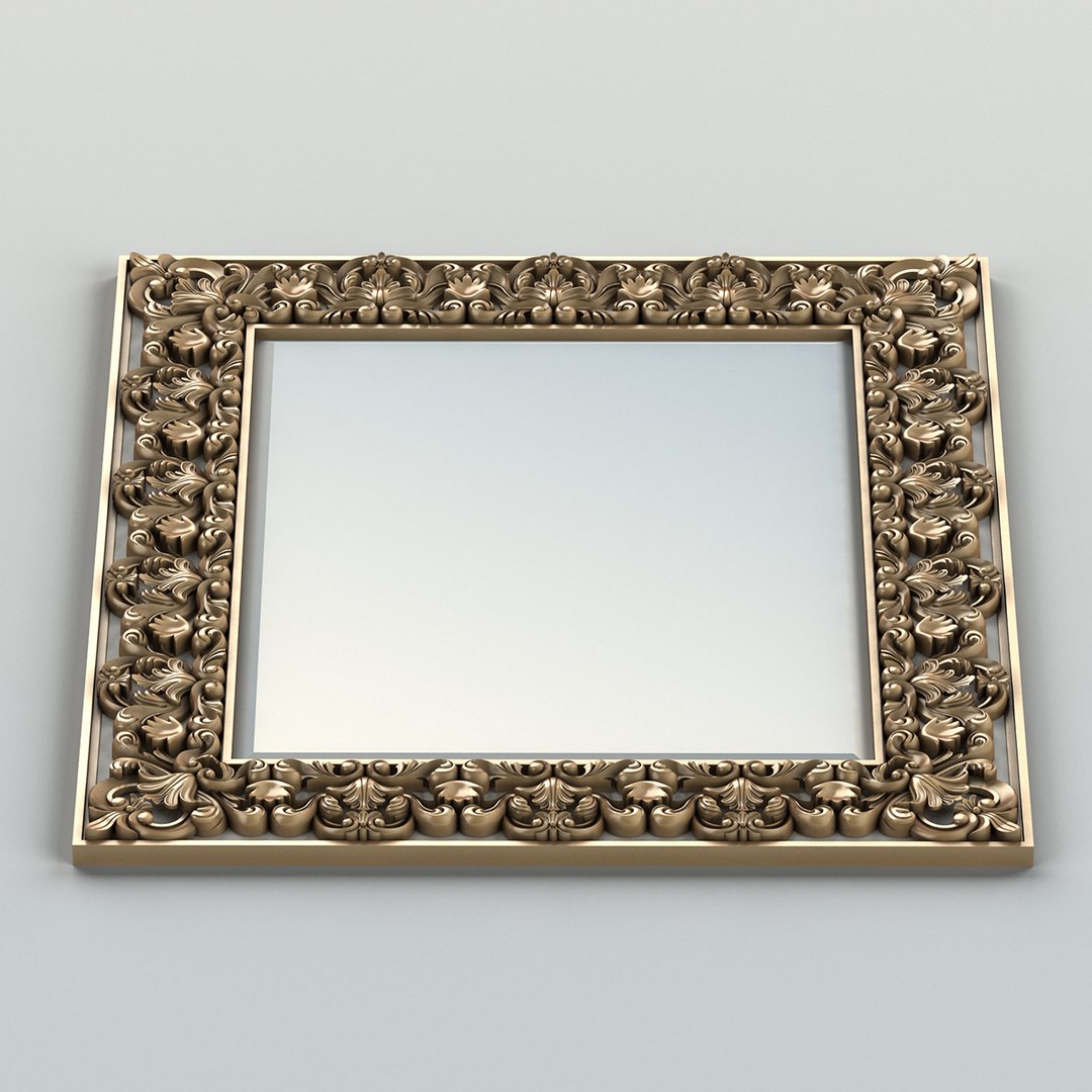 3d Carved Rectangle Mirror Frame