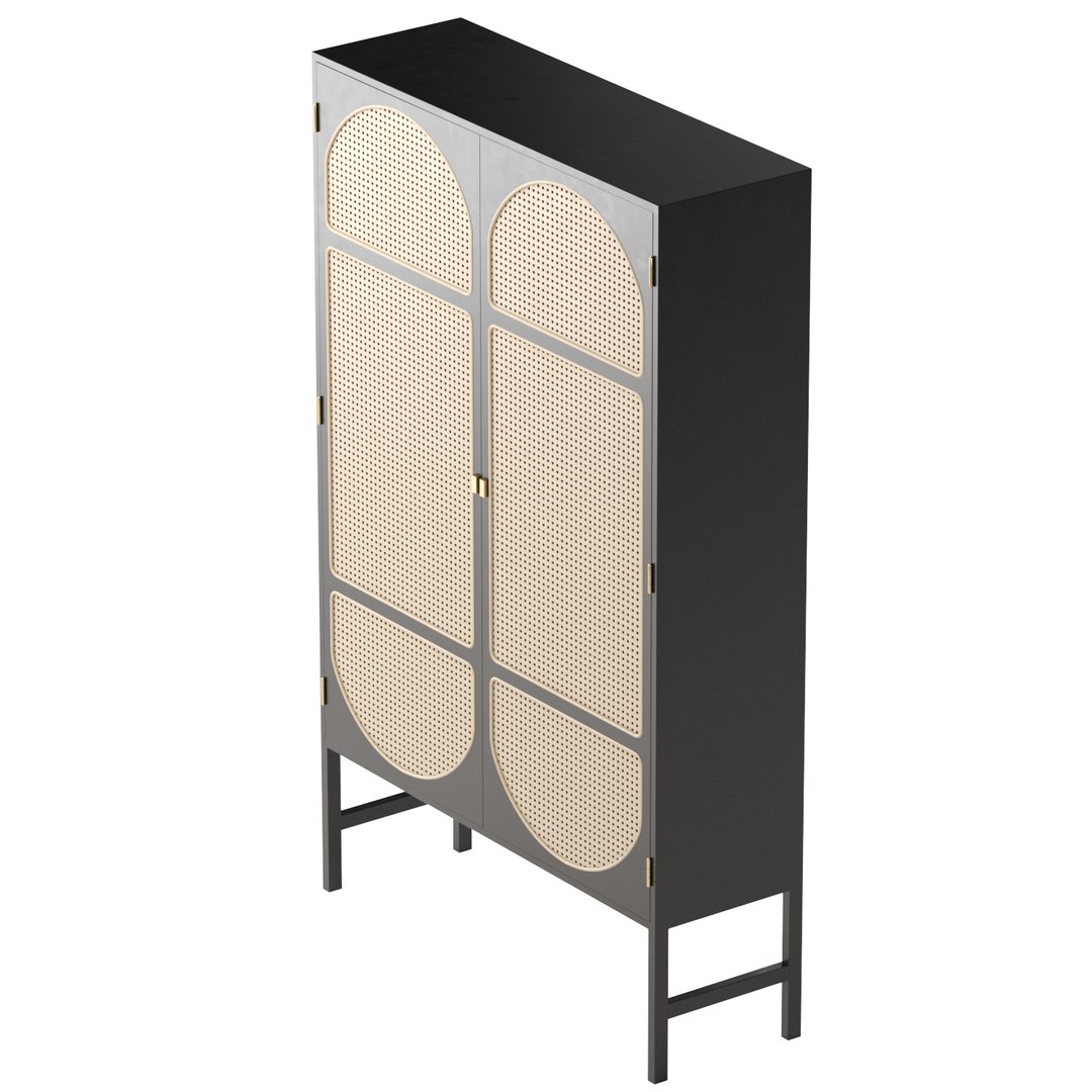 3D HK-Living Retro Webbing Cabinet Black - TurboSquid 1870802