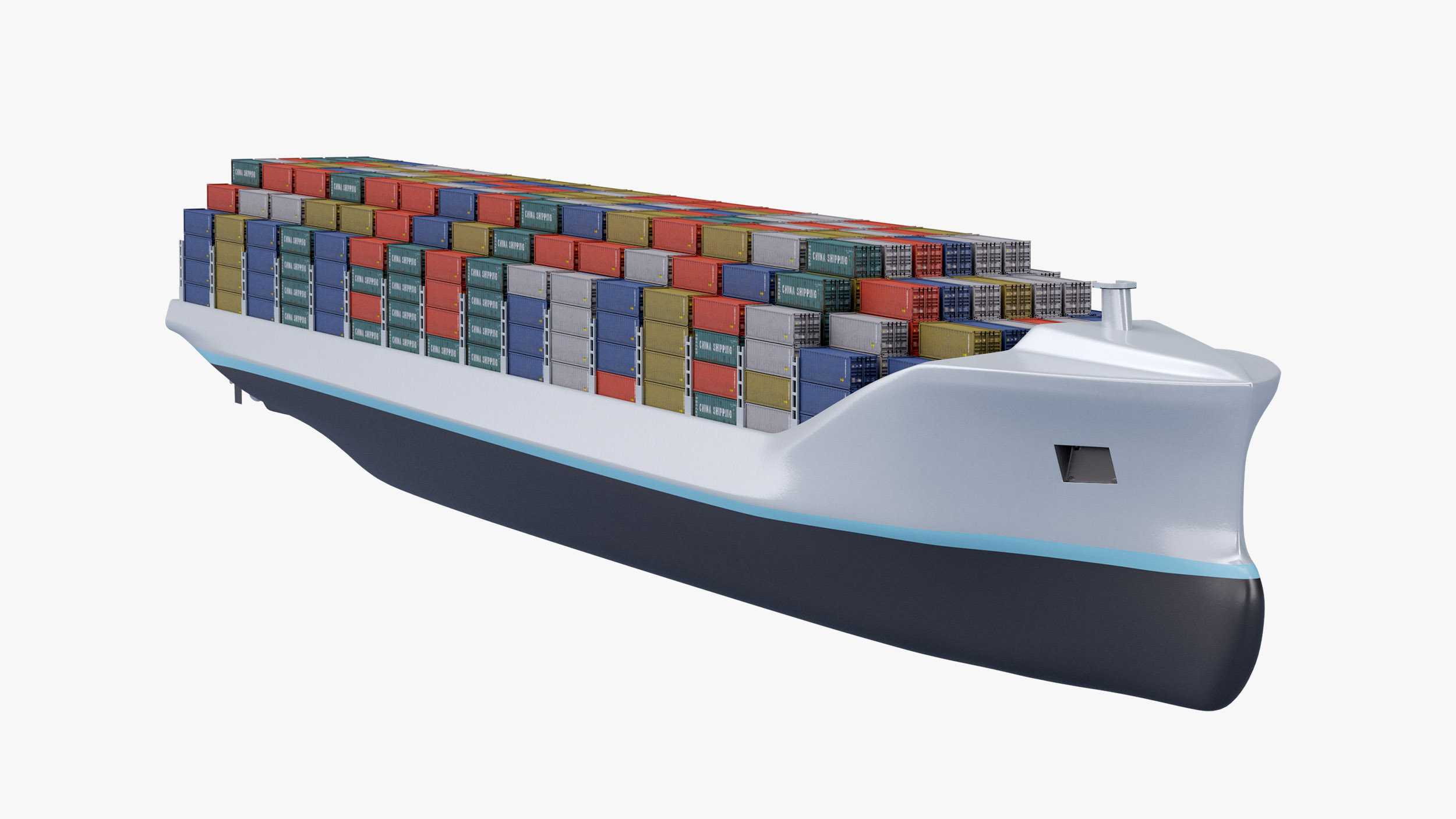 modelo 3d Futuro buque portacontenedores autónomo - TurboSquid 1791897