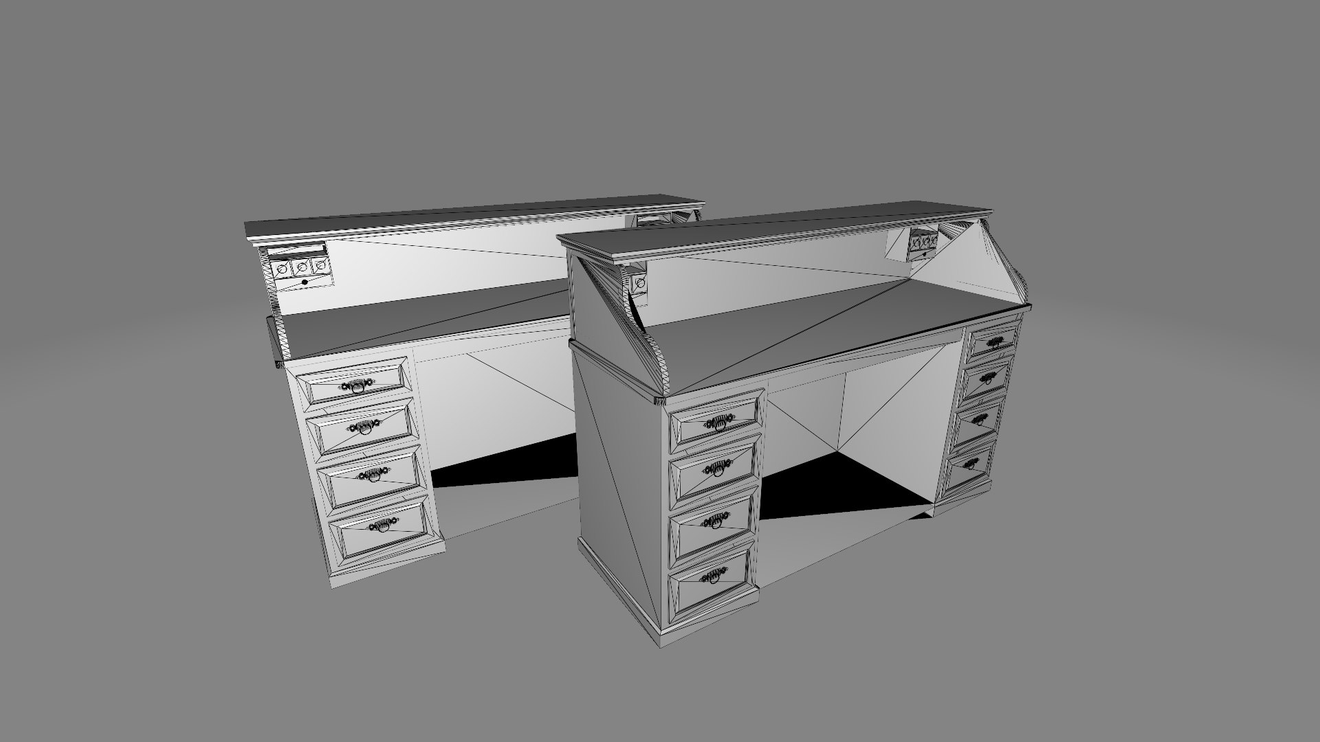 3D Model Goth Desk Or Service Counter - Escrivaninha - TurboSquid 2334833