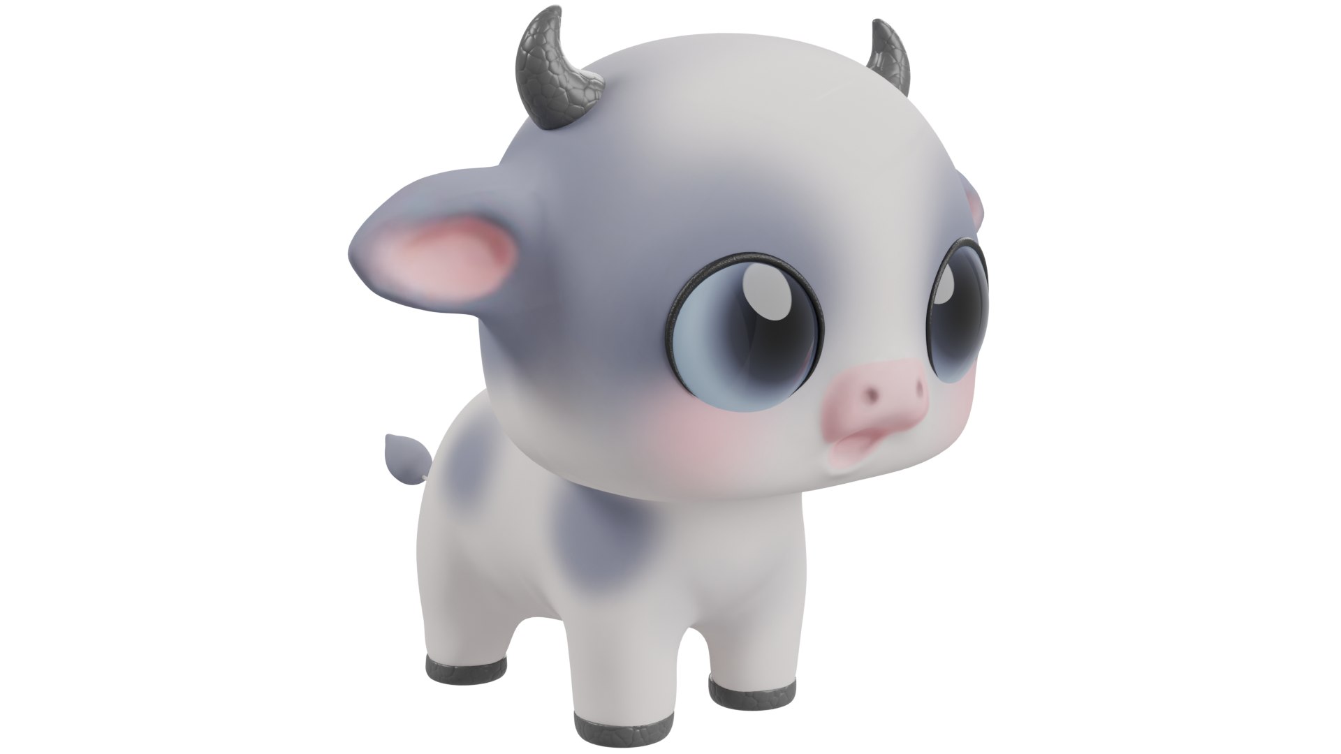 3D Cartoon Cow Baby Model - TurboSquid 2331671