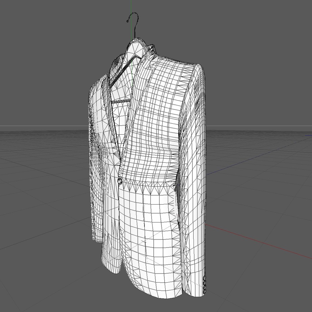 3d Model Blue Jacket 2 Coat Hanger