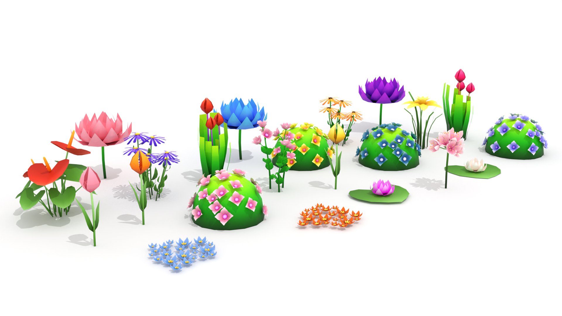 Stylize Low Poly Flowers Pack 01 3D - TurboSquid 1820818