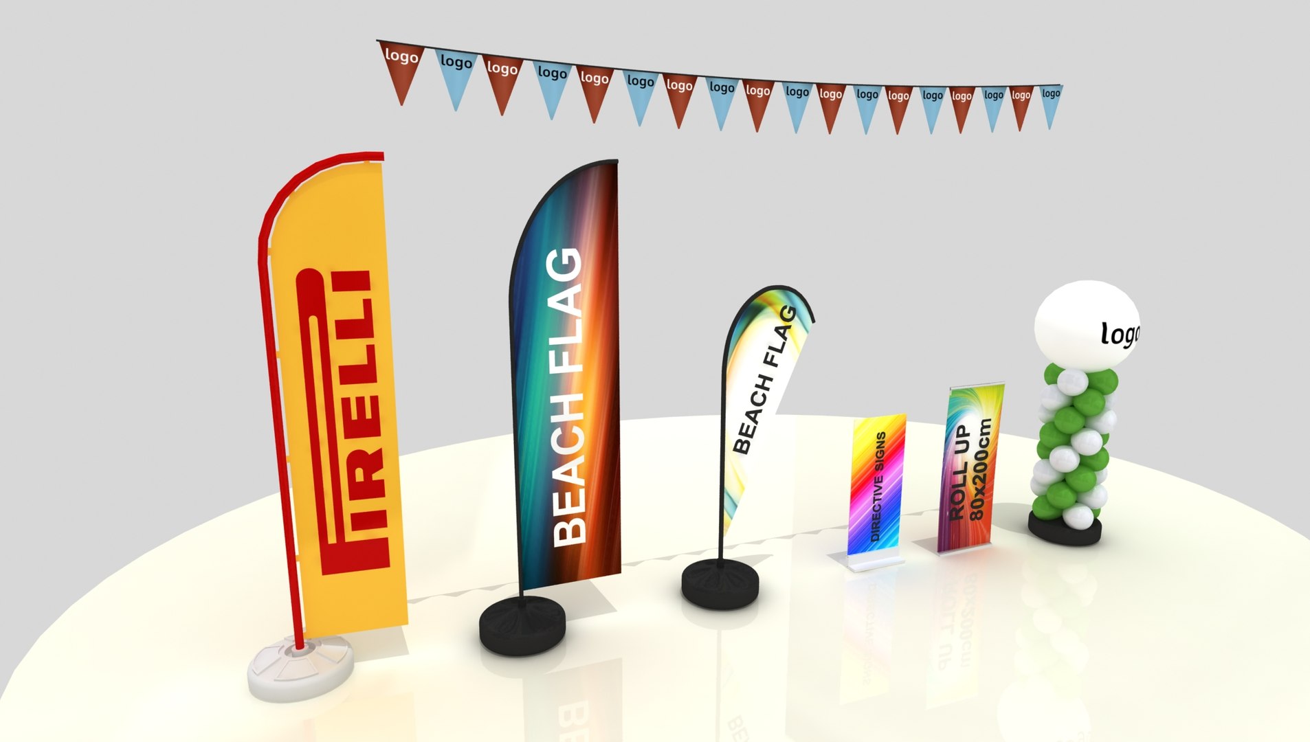 Beach Flag Banner 3D Model - TurboSquid 1310435