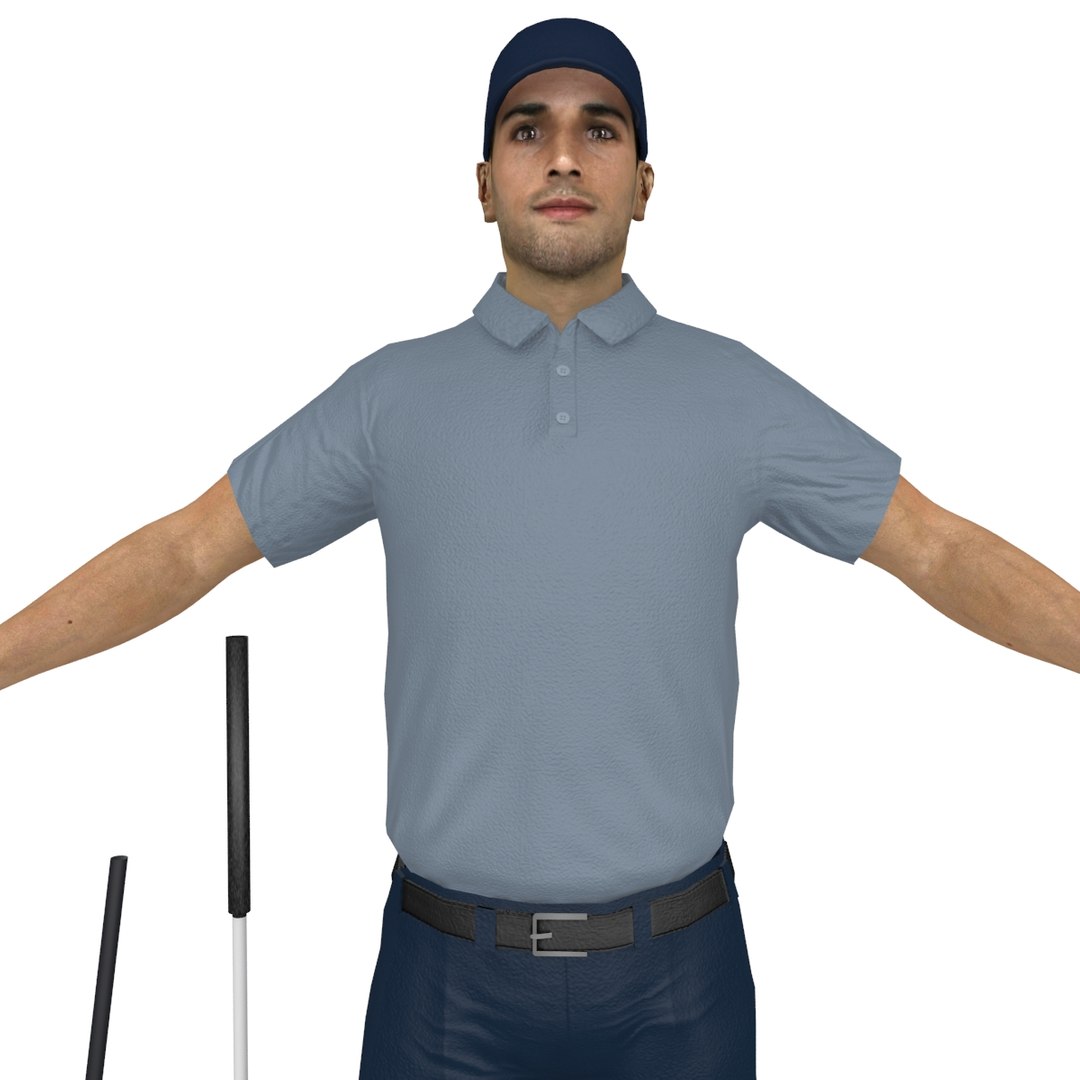 Golfer Clubs Man 3D - TurboSquid 1355381