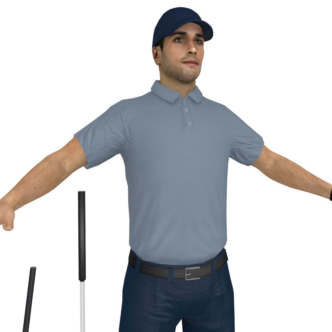 Golfer Clubs Man 3D - TurboSquid 1355381
