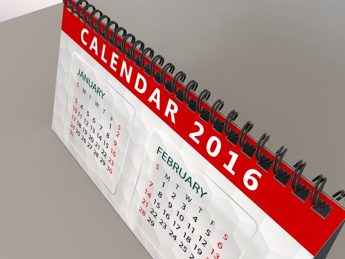 3d Model Simple Calendar