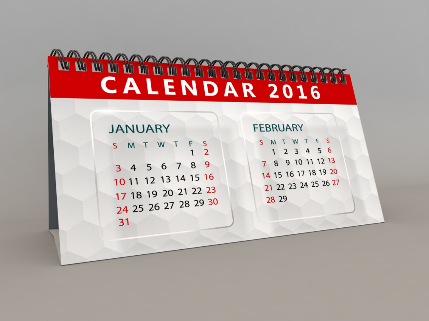 3d Model Simple Calendar