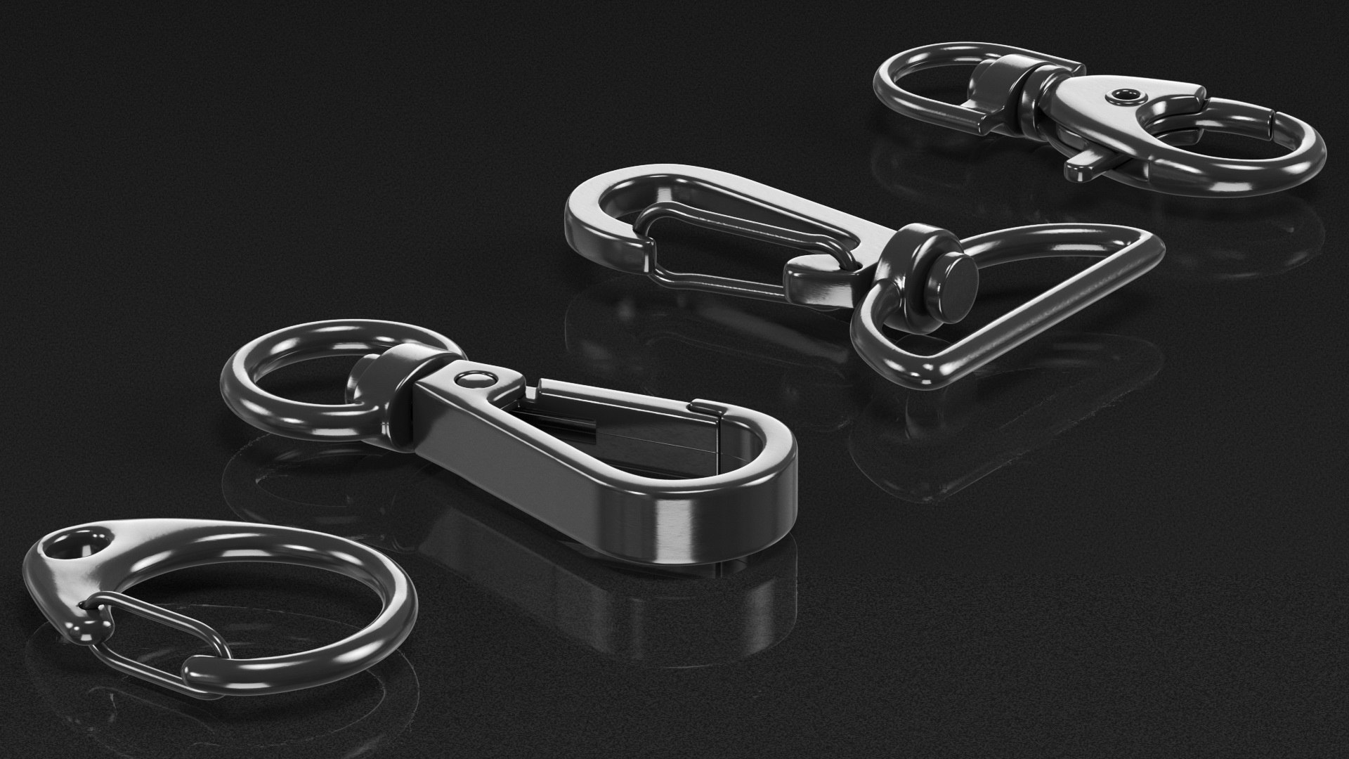 Metal Claw Clasp Black Set 3D - TurboSquid 1777268