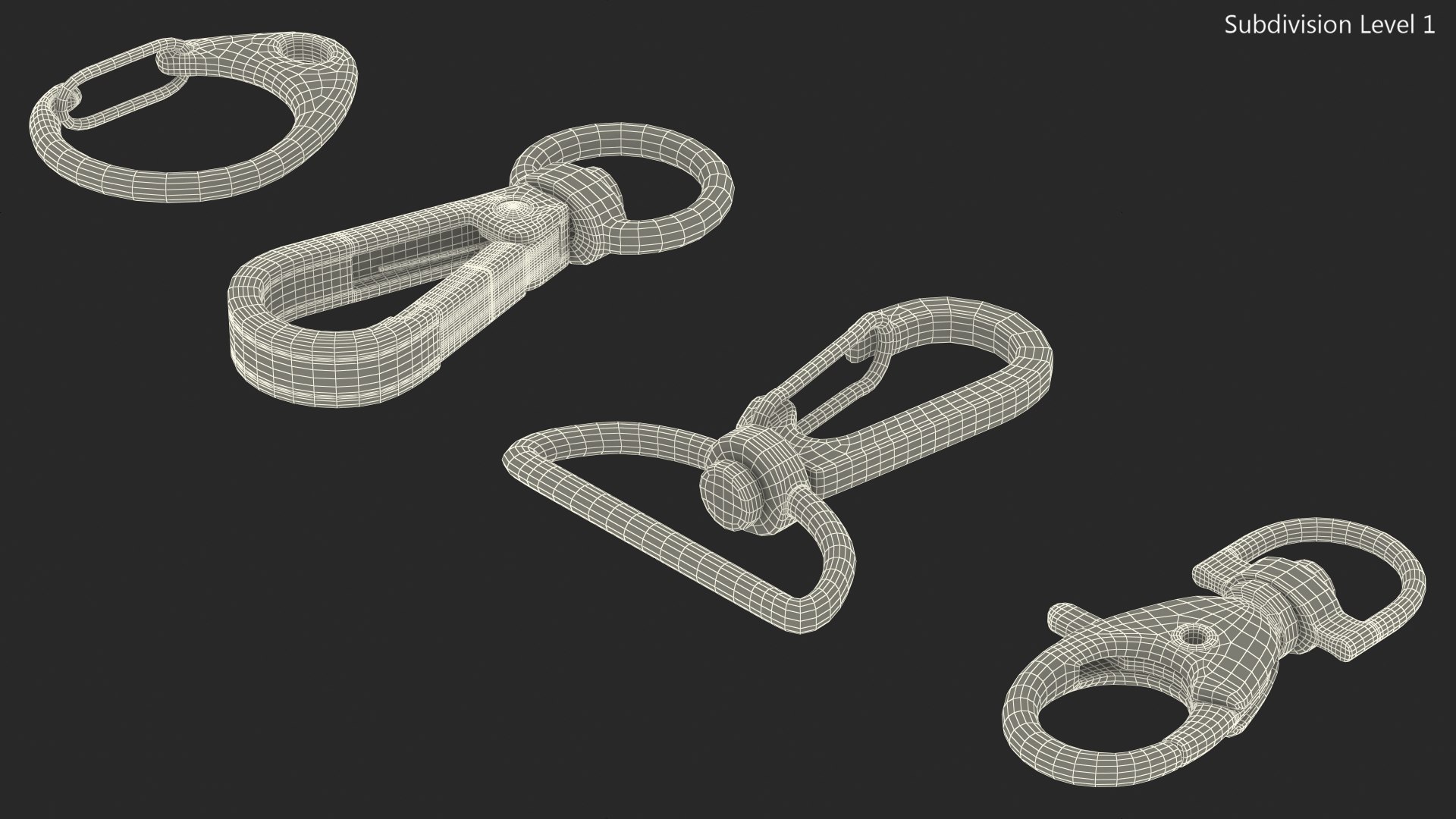 Metal Claw Clasp Black Set 3D - TurboSquid 1777268