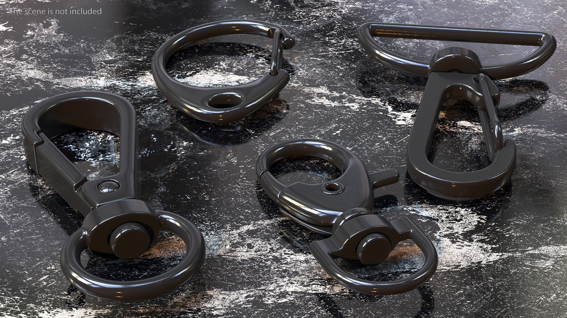 Metal Claw Clasp Black Set 3D - TurboSquid 1777268