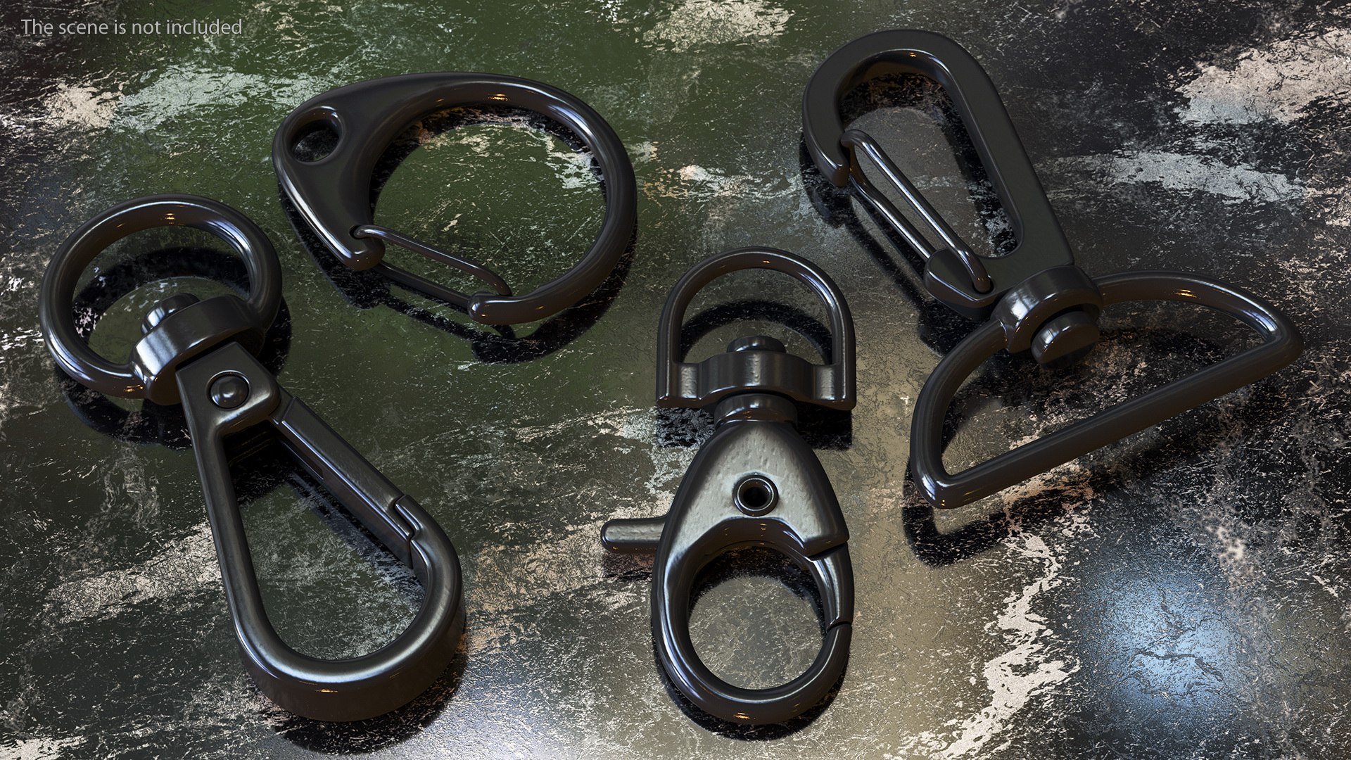 Metal Claw Clasp Black Set 3D - TurboSquid 1777268