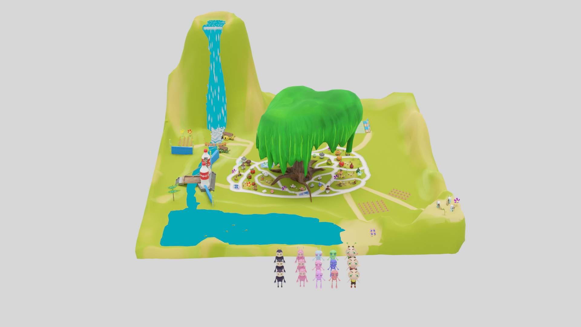 Bugs City Cartoon Town Stylized Environment With 15 Rigged Insect ...