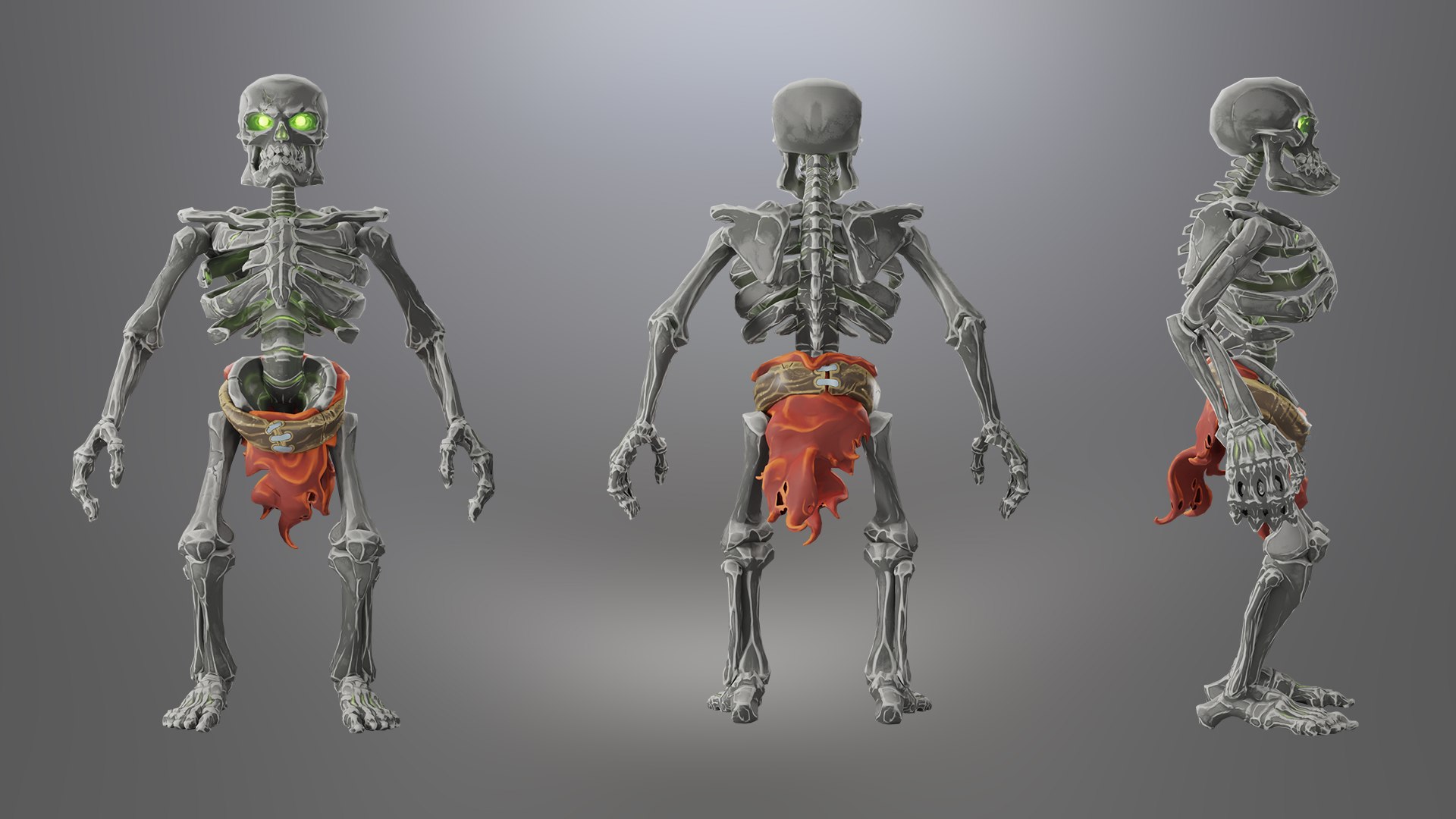 Game Ready Skeleton Character With 24 Animations Model - TurboSquid 2158816