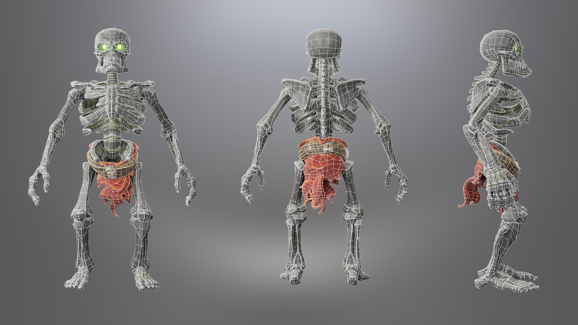 Game Ready Skeleton Character With 24 Animations Model - TurboSquid 2158816