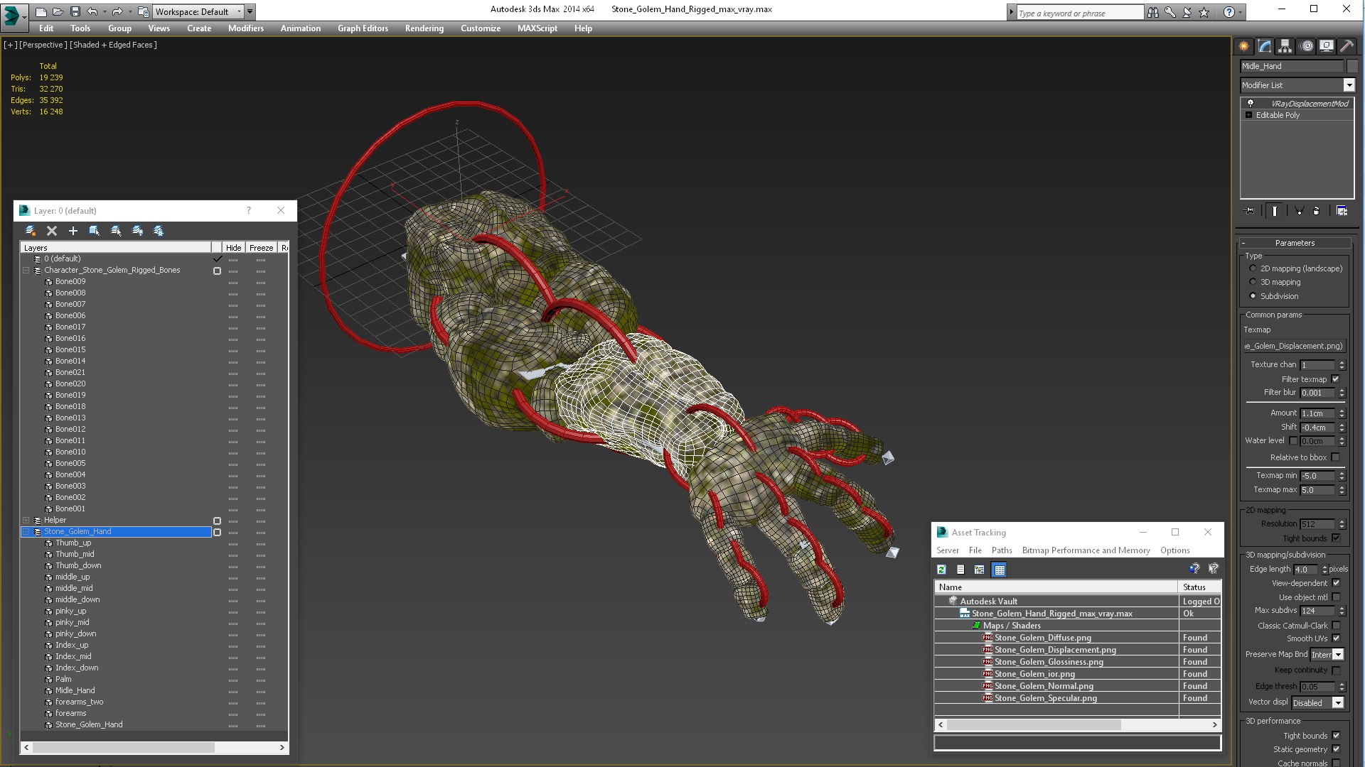 Stone Golem Hand Rigged 3D Model - TurboSquid 2108496