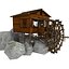 stylized watermill 3d model