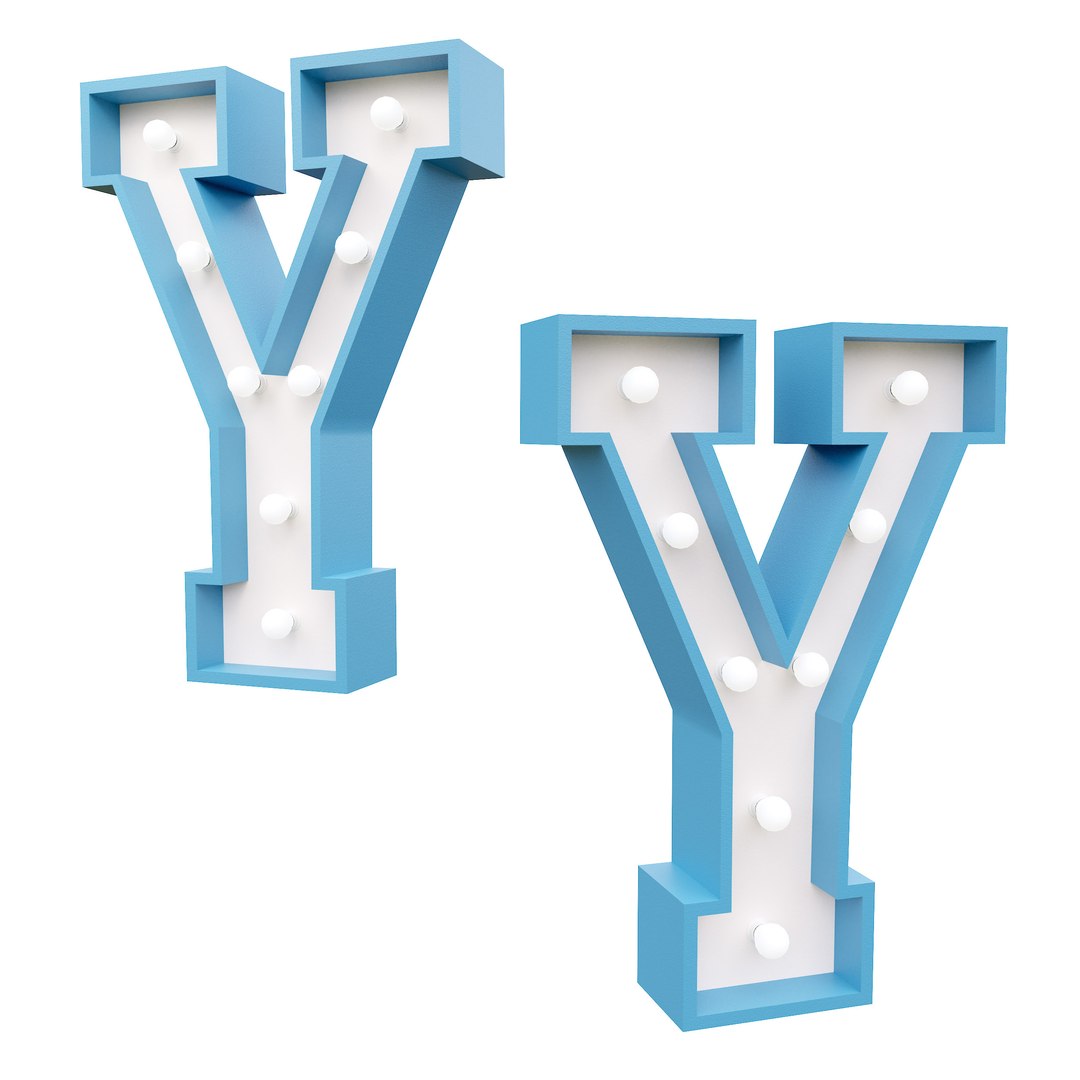 Marquee letter Y glow sign 3dmodel 3D model - TurboSquid 1975774