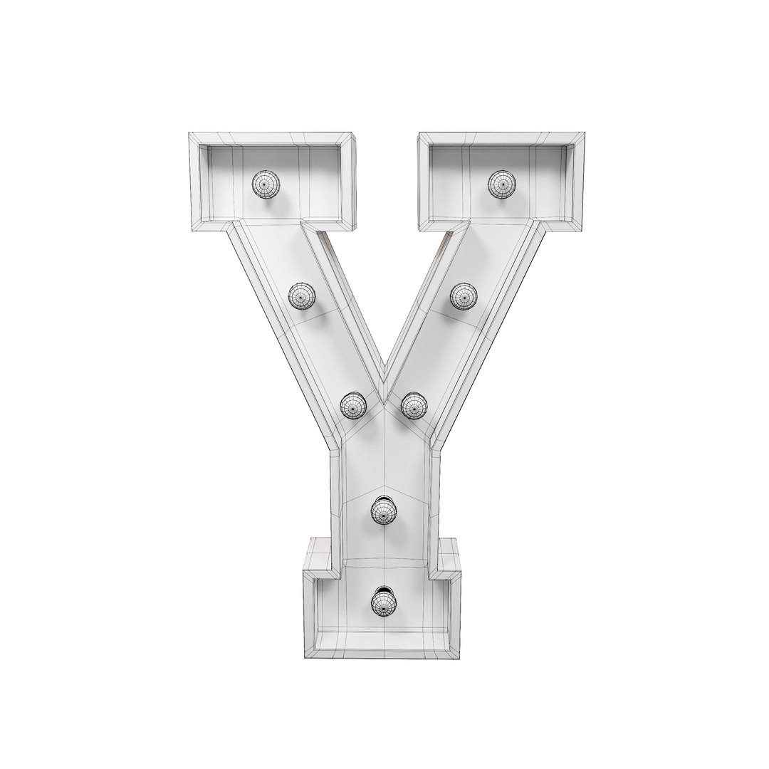 Marquee letter Y glow sign 3dmodel 3D model - TurboSquid 1975774
