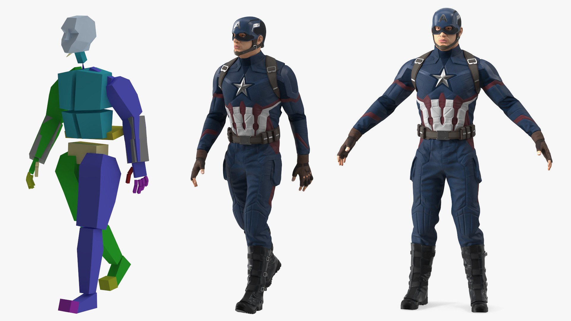 3D Character Captain America Rigged - TurboSquid 2042613