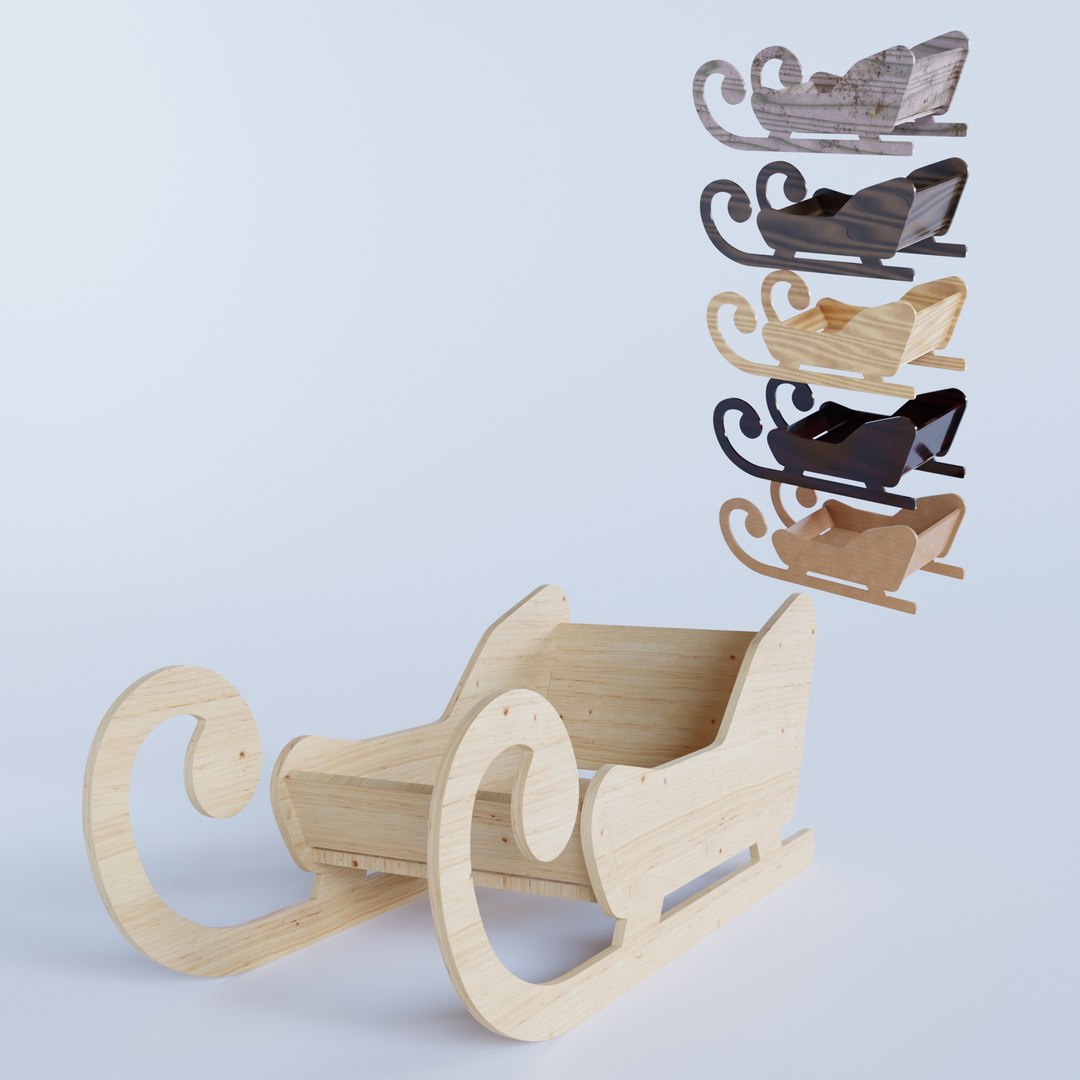 Wooden Toy Sleigh 3D Model - TurboSquid 1749658