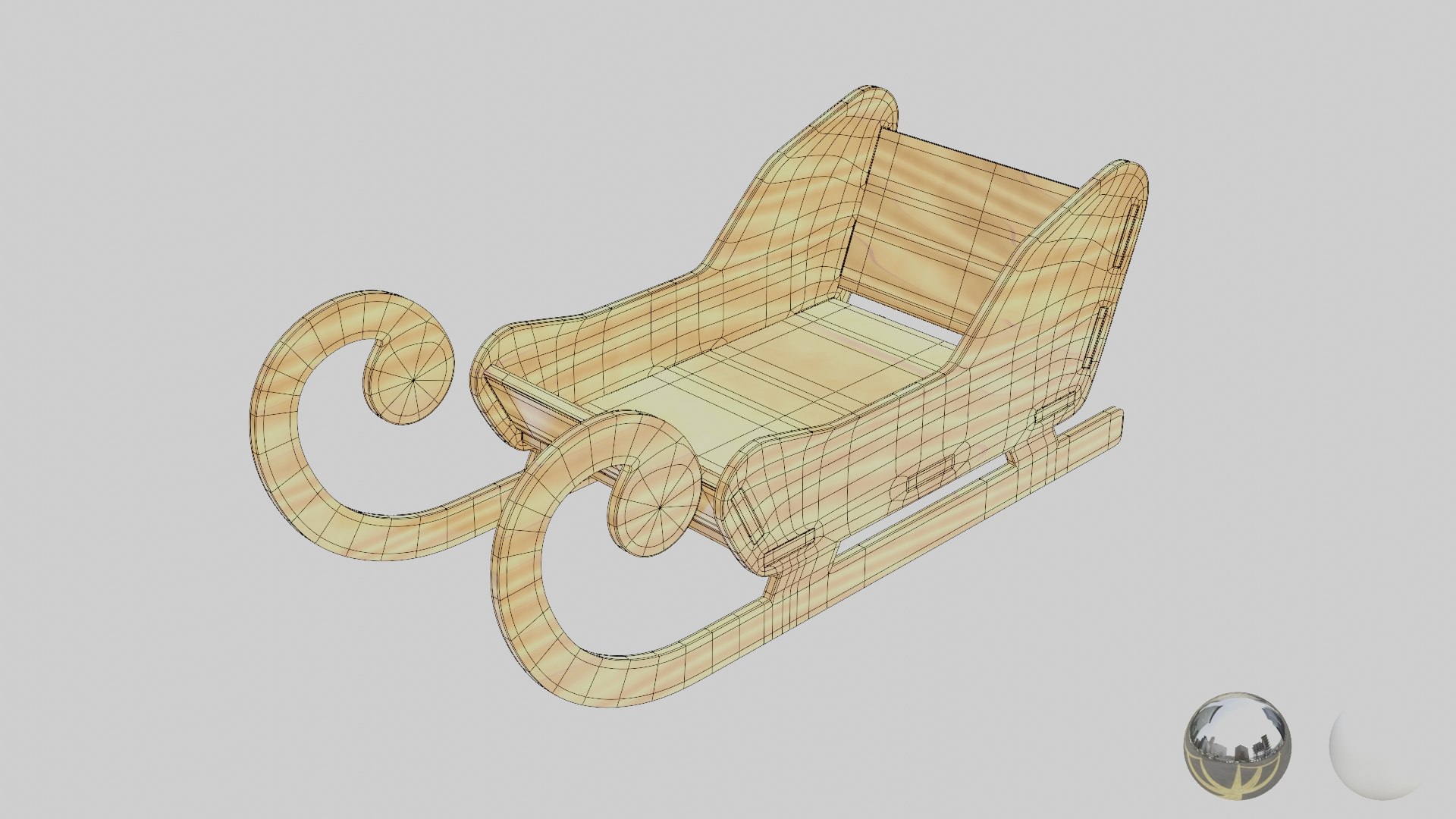 Wooden Toy Sleigh 3D Model - TurboSquid 1749658