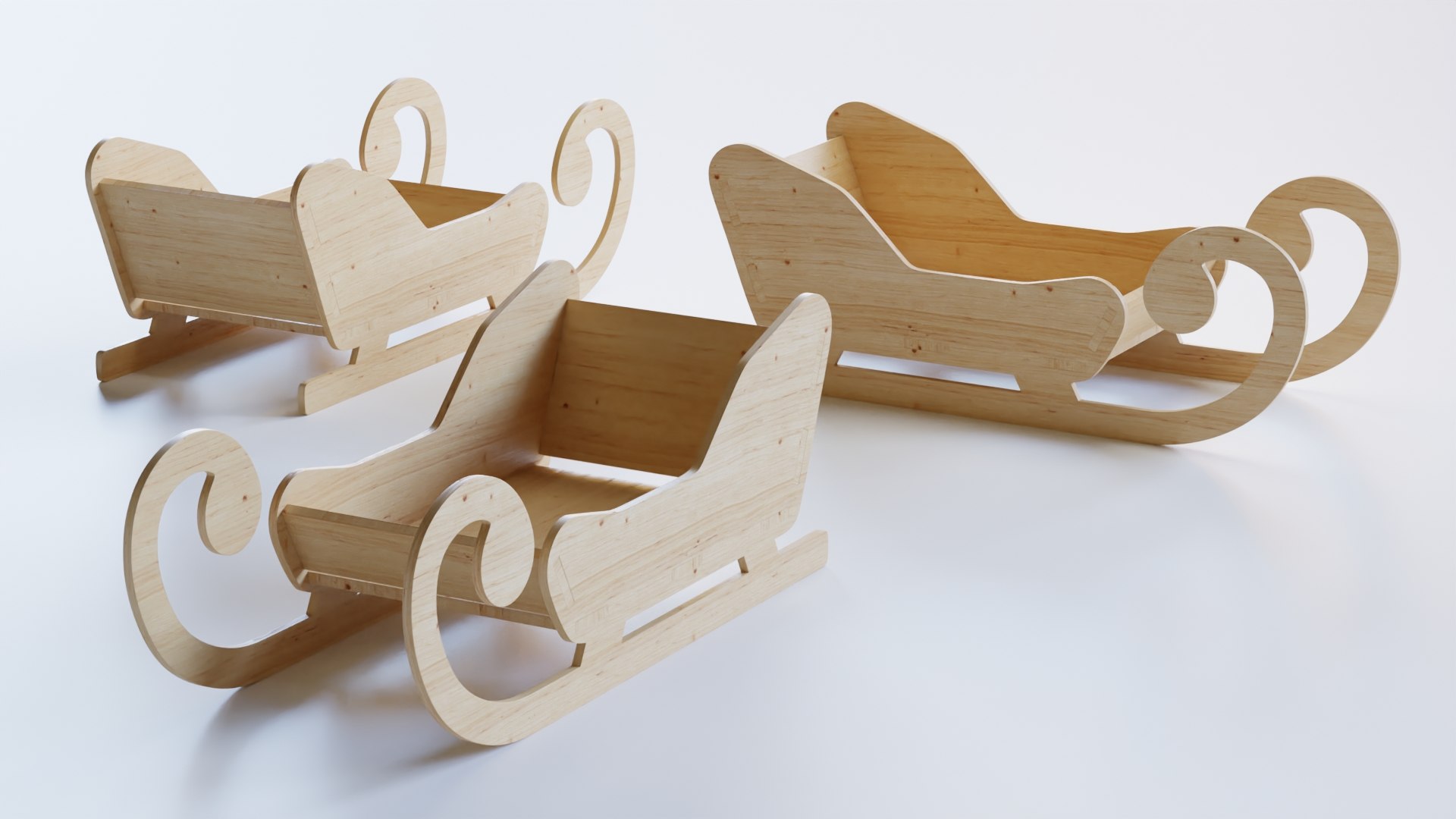 Wooden Toy Sleigh 3D Model - TurboSquid 1749658