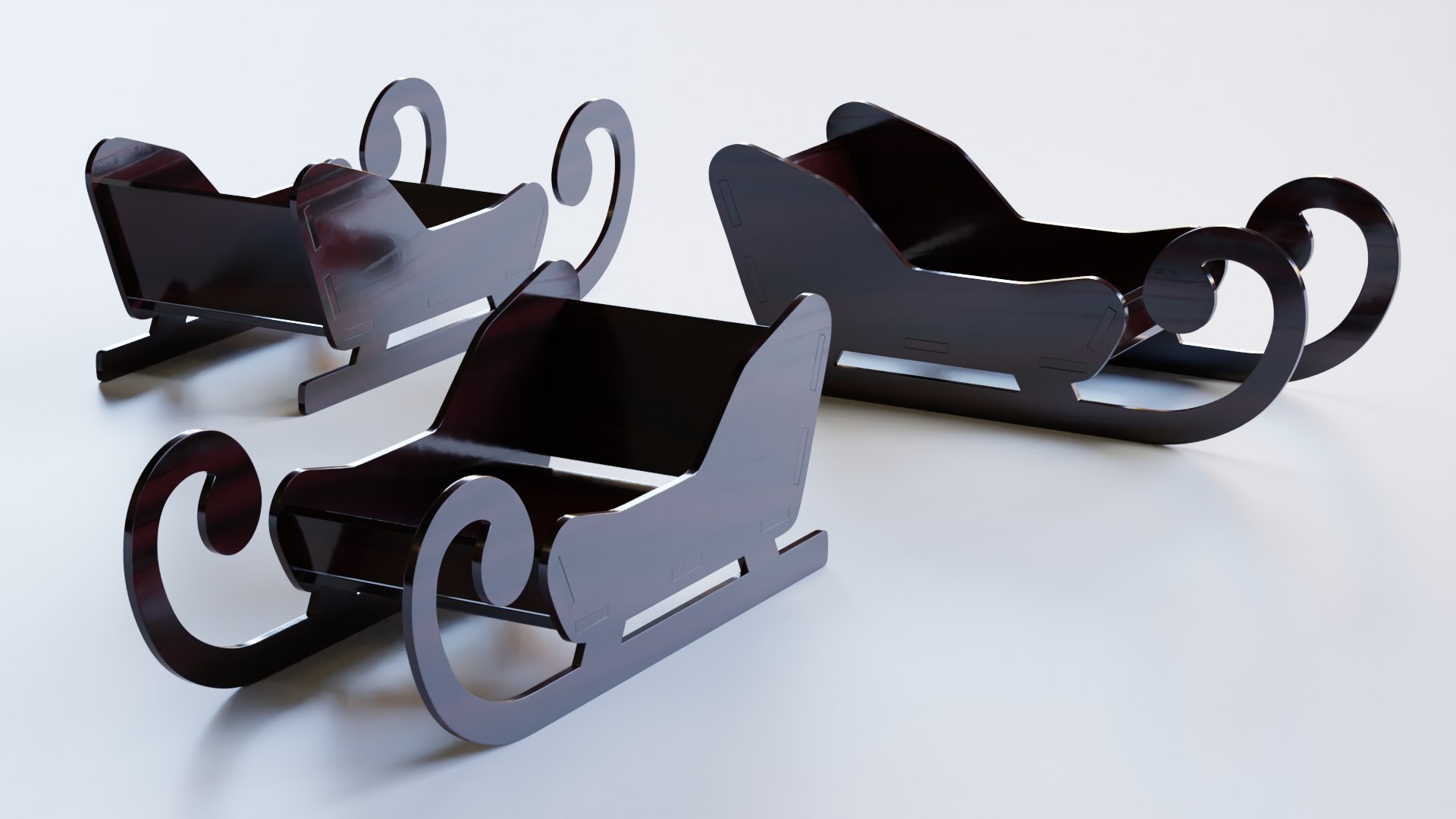 Wooden Toy Sleigh 3D Model - TurboSquid 1749658