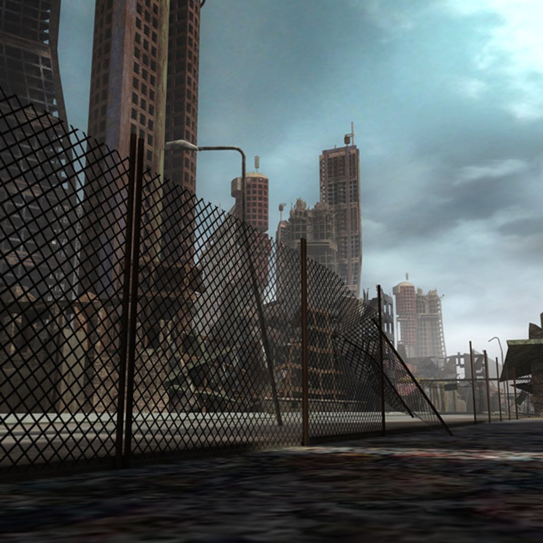 Ruined Destroyed City 3d Model