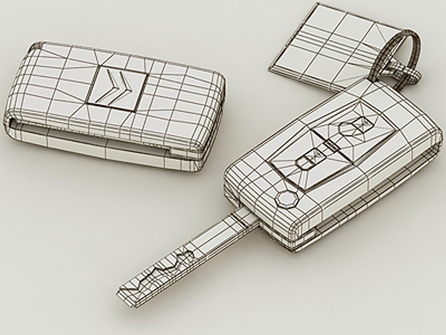 3d citroen key car model